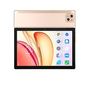 Vikye Android 10 Tablet, 10.1 Inch IPS Display, 8 Core CPU Processor, 6GB RAM 128GB ROM, 8MP 16MP Dual Cameras, 4G LTE 5G WiFi Tablet (Gold)