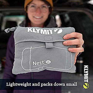 Klymit Nest Sleeping Bag Liner, 2-Person Sleeping Bag Insert, Gray, XL