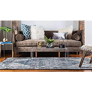 Unique Loom Aurora Collection Over-Dyed, Abstract, Botanical Southwestern, Transitional Area Rug, 2 ft x 3 ft, Gray/Ivory