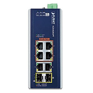 IGS-824UPT Industrial 4-Port 10/100/1000T 802.3bt PoE + 2-Port 10/100/1000T + 2-Port 100/1000X SFP Gigabit Ethernet Switch