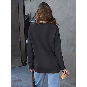 LILLUSORY Women Oversized Cardigan Sweater Fall Outfits Cloth Fashion V Neck Knit Button Front Casual Trendy Tops Black X-Small