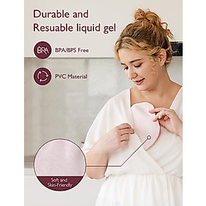 Momcozy Large Reusable Breast Therapy Packs, Temp-Sensing Hot and Cold Gel Breast Pads, Breastfeeding Essentials for Relieve Clogged Ducts, Nipple Pain, Improve Milk Flow, Engorgement, 2 Pack