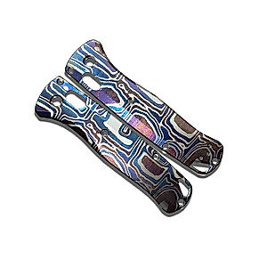 Mokume pattern heat ano engraved Titanium Scales for Benchmade Bugout 535