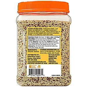 BetterBody Foods Organic Quinoa, Vegan, Complete Plant Protein, Gluten Free, Low Glycemic Rice Replacement, 24 ounce