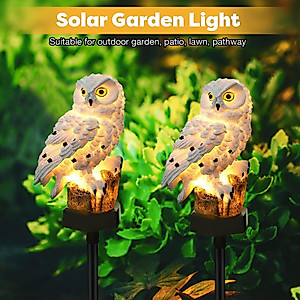 TCJJ Solar String Lights Outdoor Crystal Globe Garden Lights with 8 Lighting Modes, Waterproof Decorative Solar Powered Patio Hanging Lights for Yard Porch Wedding Christmas Party (Owl)