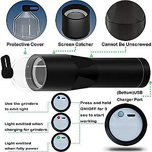 Freetophome Electric Herb Grinder, Spice Crusher Mills, USB Rechargeable, Small Portable, Black, 1.7inch