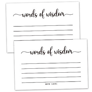 50 Words of Wisdom Advice Cards for Graduation, Marriage, wedding, Use As Bridal or Baby Shower Party Games, Boy or Girl Baby Prediction or Advice Cards. 4" x 6"