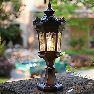 Lights Outdoor Die-cast Aluminum IP65 Waterproof Anti-Rust Pillar Door Post Light Terrace Landscape Exterior Lanterns Column Lamp Commercial Streetlights for Park Garden Community Lighting Stadium