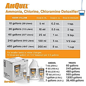 Kordon AMQUEL One-Step Aquarium Water Conditioner - Removes Chlorine & Chloramines Fast, Detoxifies Ammonia, for Freshwater & Saltwater Aquariums, 1-Gallon