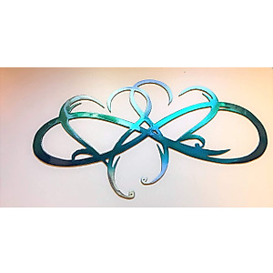 Dual Infinity Hearts Metal Wall Art Accent Two Hearts Become One