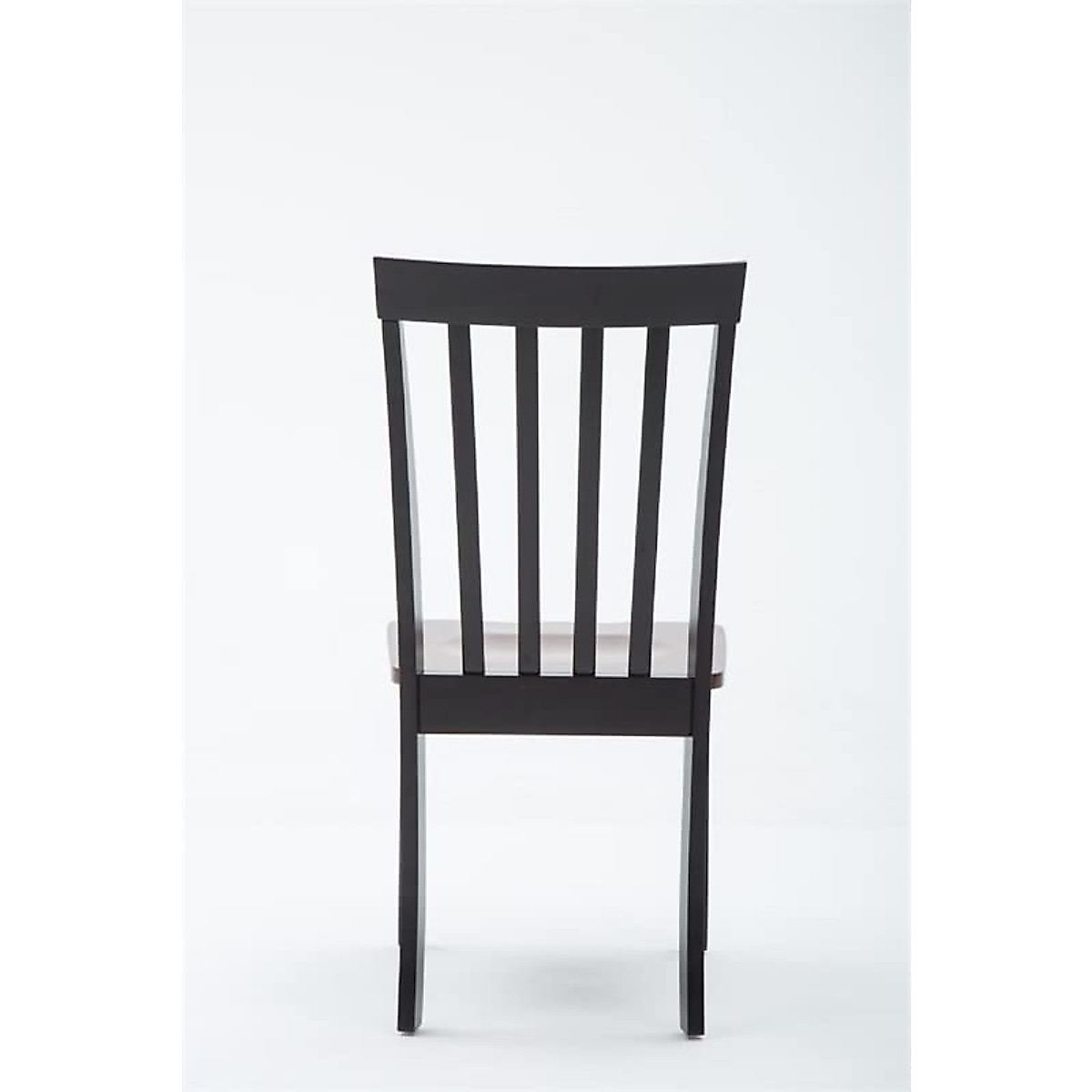 BOWERY HILL 18'' Farmhouse Wood Dining Chair in Black/Cherry (Set of 2)