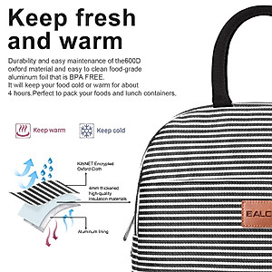 BALORAY Lunch Bag Women Men, Double Deck Lunch Box Insulated Lunch Bag for Adults Work Office Picnic, Leakproof Cooler Bag with Adjustable Shoulder Strap