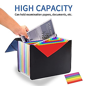 Cloudia 13 Pockets Accordion File Organizer, Expanding File Folder with Blank Labels, Super Heavyweight Monthly Accordion Folder, Desktop Accordion Folders