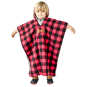 Birdy Boutique Car Seat Poncho for Kids – Safe to Use Over Seat Belts – Reversible Warm and Cozy Blanket – Easy on Easy Off and Doesn’t Impact Car Seat Performance – Deer and Buffalo Plaid – One Size