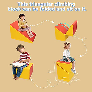 67i Foam Climbing Blocks for Toddlers 1-3 Toddler Climbing Toys Indoor Baby Foam Climbing Blocks Kids Soft Play Climbing and Crawl Activity Playset Foam Building Blocks with Slide Play Gym (Assorted)