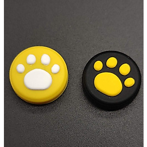 2 x Silicone Analog Controller Thumb Stick Joystick Grips Cap for Nintendo Switch NS & Switch Lite Controller Joy-Con ThumbStick Cute Cat Paw Claw (White-Pink)