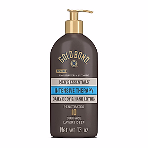 Gold Bond Men's Essentials Intensive Therapy Lotion, 13 oz., Daily Body & Hand Lotion With Aloe