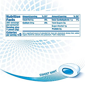 Mentos Pure White Sugar-Free Chewing Gum With Xylitol, Sweet Mint, Bulk, 50Piece Bottle (Pack Of 6)