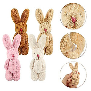 20 Pieces Mini Plush Rabbit Tiny Joint Rabbit 2.4 Inch Small Bunny Doll Soft Bunny Stuffed Animal Toys for Easter Birthday Cake Wedding Decorations Party Favors (Long Plush Style)