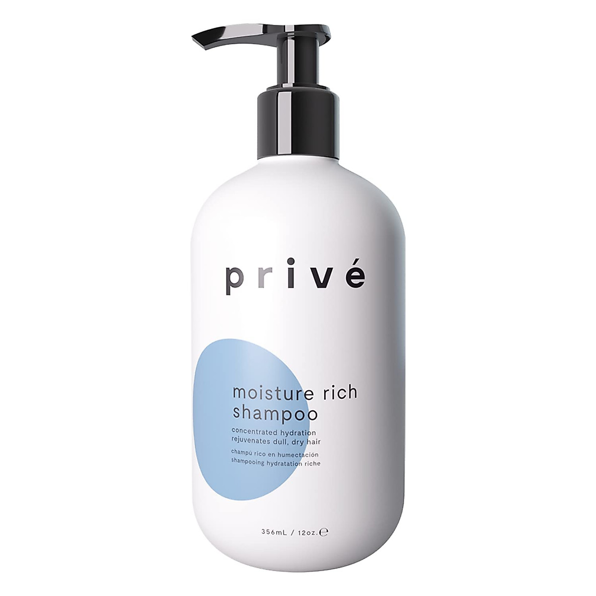 Prive Moisture Rich Shampoo - Deep Moisturizing for Dry and Lifeless Hair, 12 oz