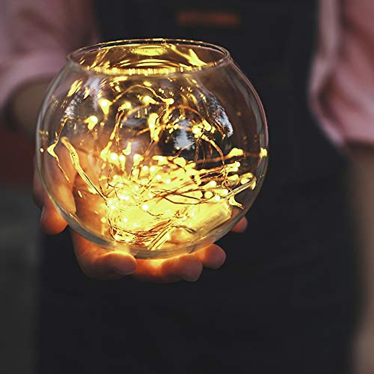 XNNATA Solar String Lights, 33Ft 100 LED Copper Wire Starry String Light, Indoor Outdoor Waterproof Solar Decoration Lights for Gardens, Home, Party Ornaments(Warm White)