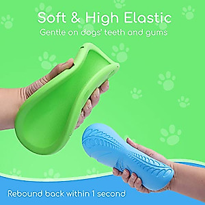 Nobleza 2 Pack Dog Flying Disc, Flexible Floatable Dog Disc Toy for Long-Distance Flies and Floats, Lightweight Soft Flying Discs Toy for Small Medium Large Dogs to Fetch & Catch, Blue & Green