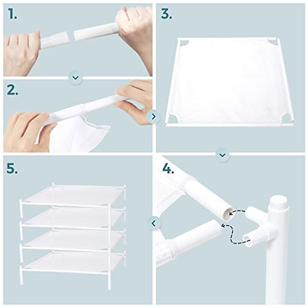 STORAGE MANIAC 4 Pack Sweater Drying Rack + Toiletry Bag for Travel