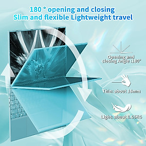 16inch Green Laptop 16G RAM 1TB SSD Ultra-Narrow bezels 2.5K FHD(2560x1600) IPS Screen/N5095 CPU,Win 11 Pro PC with Full Size Numeric Color Backlit KB/Fingerprint(16G+1TB)