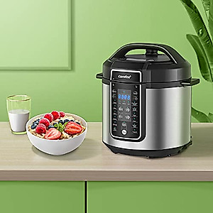 COMFEE’ 6 Quart Pressure Cooker 12-in-1, One Touch Kick-Start Multi-Functional Programmable Slow Cooker, Rice Cooker, Steamer, Sauté pan, Egg Cooker, Warmer and More