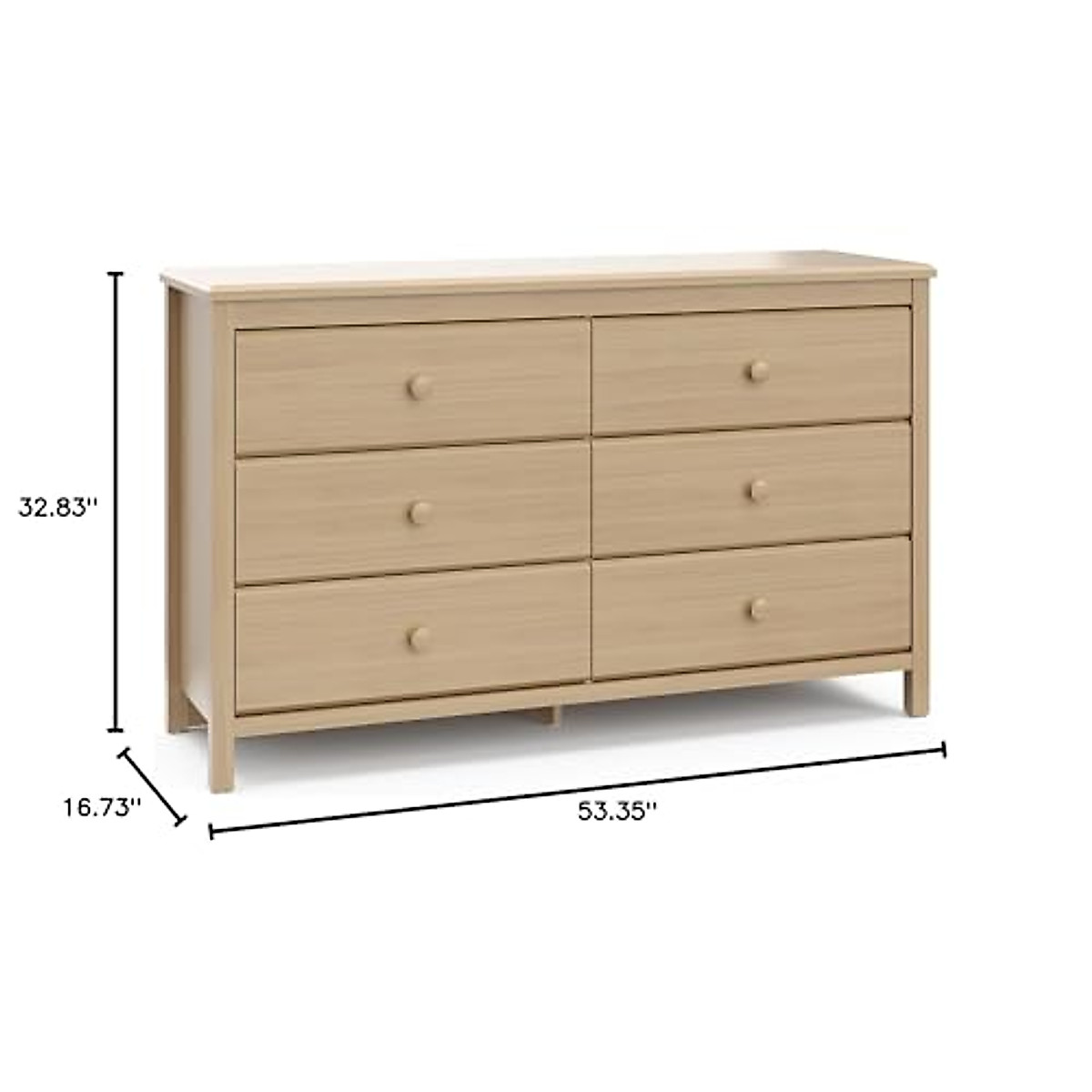 Storkcraft Alpine 6 Drawer Double Dresser (Driftwood) – GREENGUARD Gold Certified, Dresser For Nursery, 6 Drawer Dresser, Kids Dresser, Nursery Dresser Drawer Organizer, Chest of Drawers