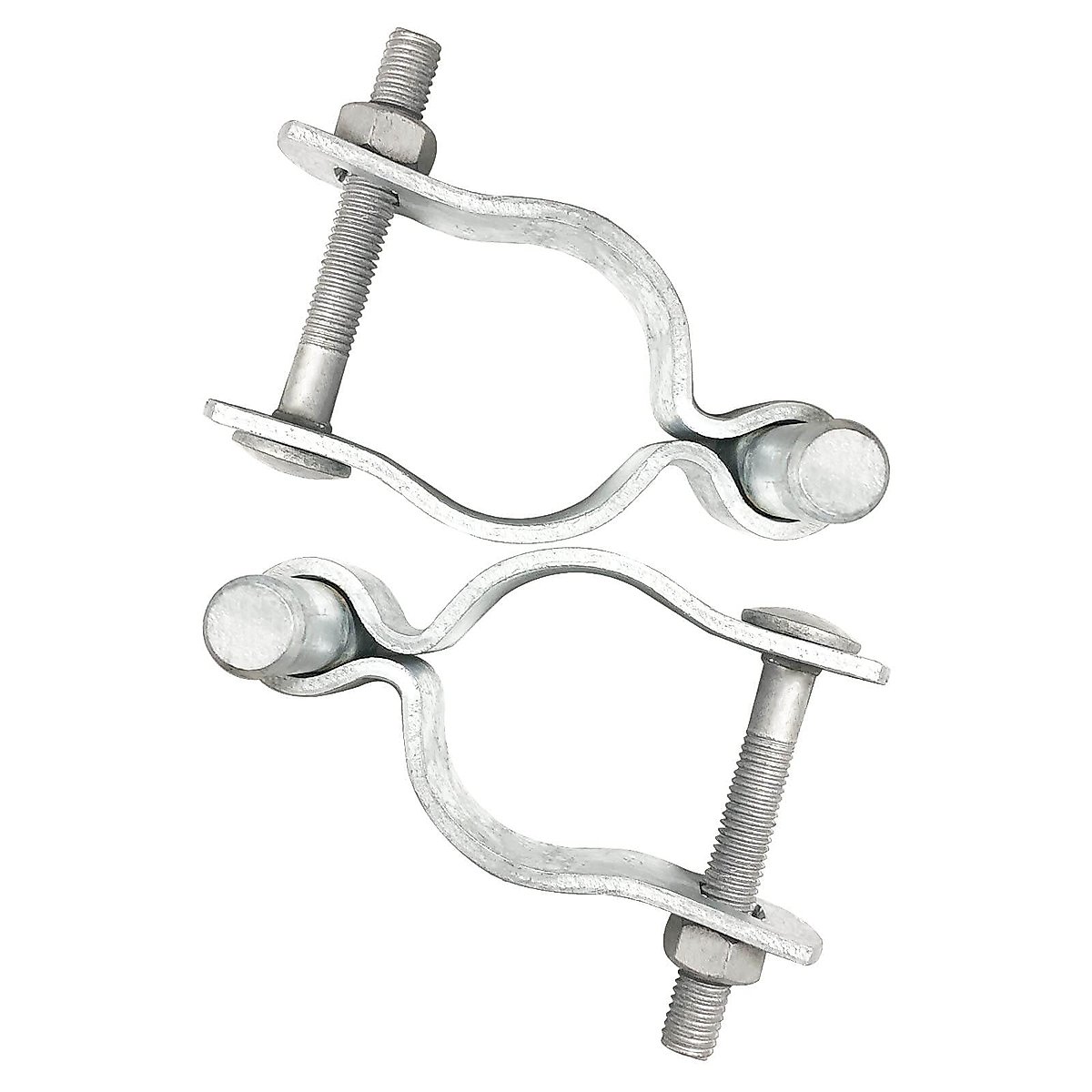 2 Pack Chain Link Fence Gate Post Hinge - Use for Outside Diameter Post/Pipe - Galvanized Chain Link Post Gate Hinge - Nut/Bolt Included (1-5/8 Inch)