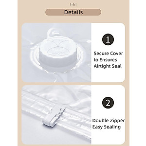 Elebac 6 Long Hanging Vacuum Storage Bags for Clothes, Vacuum Sealer Space Bags for Coat, Jumbo Clothes Protector Compression Bags for Closet Garment