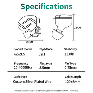 KZ ZES electrostatic Dynamic Hybrid Technology 3.5 mm Earphones Wired Earphones with Microphone IEM bass Earbuds in Ear Headset zes kz IEM (with mic)