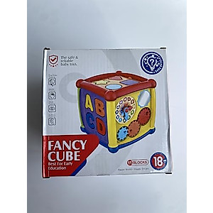 Gzolxkwin Activity Cube Baby Toys 6 to 12 Months,6-in-1 Early Learning Montessor Toys for 1 Year Old Shape Sorter Piano Keyboard Light Up Music Toddlers Toys for 1 2 Years Boys Girls Gifts