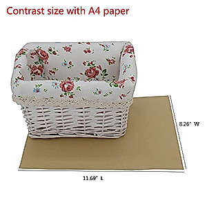 KINGWILLOW Woven Rectangular Wicker Storage Basket,Small Organizer Box