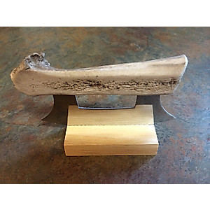 Alaskan Cultured Antler Ulu Knife and Stand