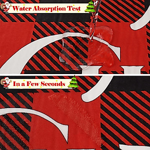 ASPMIZ 2 Pcs Christmas Buffalo Plaid Kitchen Rugs and Mats Set, Absorbent Winter Snowflake Kitchen Mat Cushioned Anti Fatigue, Xmas Decorative Area Rug Set of 2 Washable, 17'' x 47'' + 17'' x 30''