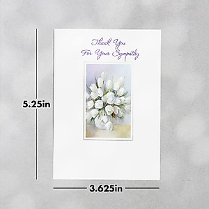 Designer Greetings Thank You for Your Sympathy Cards, Vase of Tulips (8 Sympathy Acknowledgement Thank-You Notes and Envelopes), 3.5" x 5.25", 000-07063-000