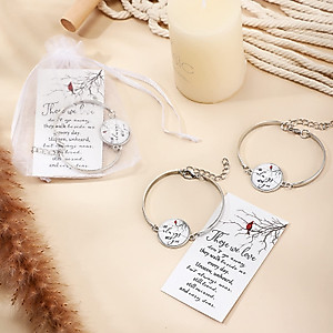 Unittype 3 Set Memorial Gifts Cardinal Memorial Bracelet Jewelry Bangle Sympathy Gift Soul Poem Card Remembrance Gifts Cardinal Gifts(3 Sets)