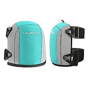 HAUSHOF Flooring & Roofing Work Knee Pads, Professional Kneepads with Foam Padding, Heavy Duty Double Straps and Adjustable Easy-Fix Clips, Comfortable Kneeling Cushion for Construction Work, Home Cleaning, Gardening