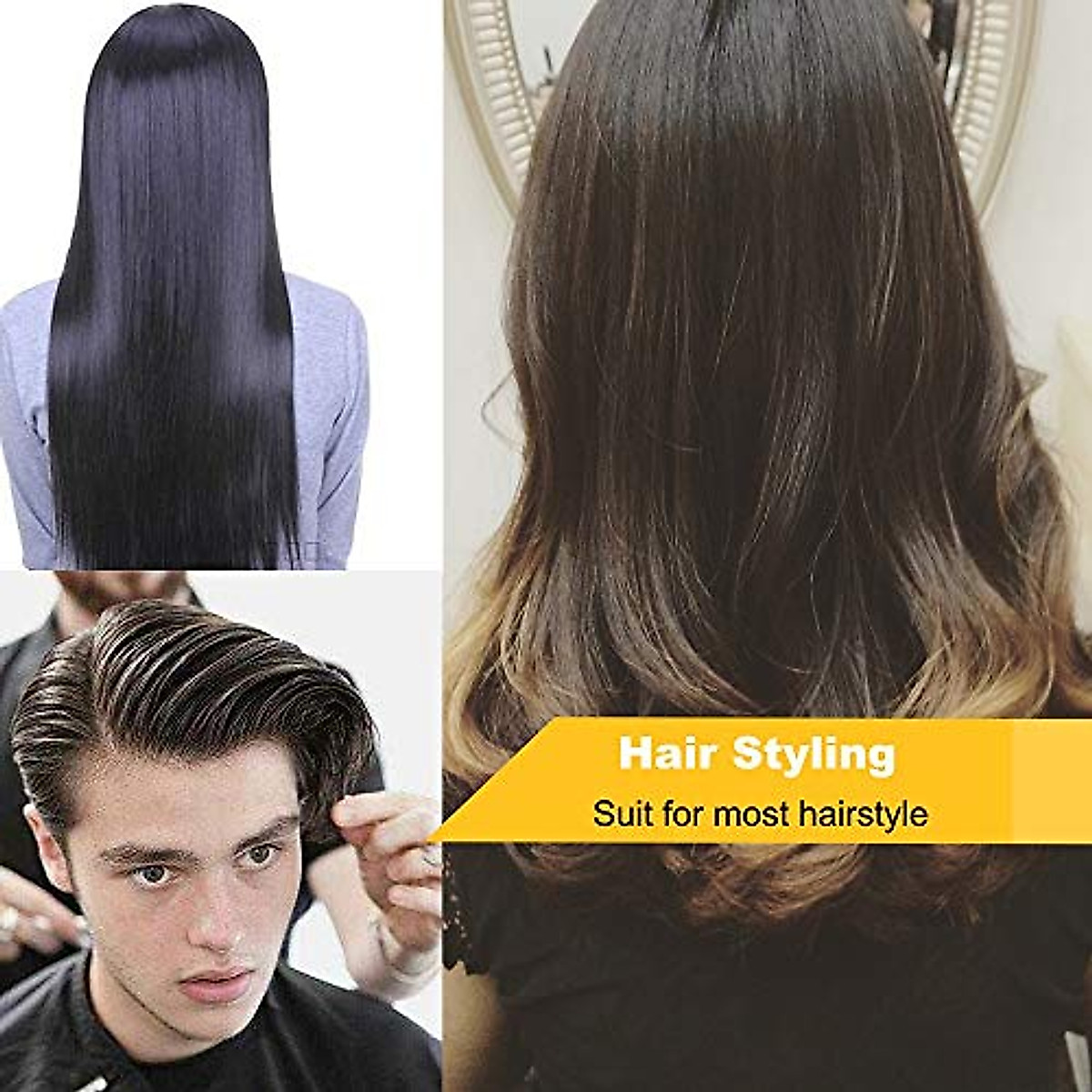 Carbon Fiber Cutting Comb, Professional 8.3” Hair Dressing Comb, Anti Static Heat Resistant Comb For All Hair Types, Fine and Wide Teeth Hair Barber Comb