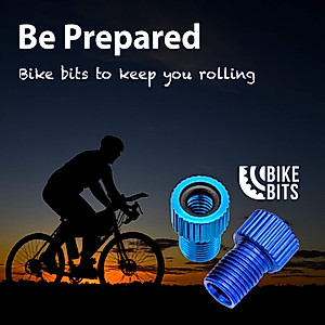 Bike Bits Presta Valve Adapter - Convert Presta to Schrader - French/UK to US - Inflate Tire Using Standard Pump or Air Compressor (5 Pack) (Sky Blue)
