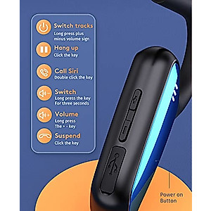 Bone Conduction Headphones Open Ear Wireless Bluetooth 5.2 Sports Headset Waterproof Earbuds with Microphone Long Battery Life Neckband for Running Workout Cycling Android iOS