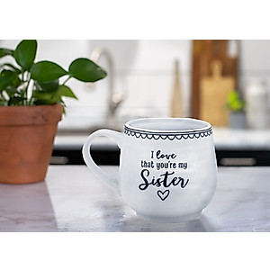 Lighthouse Christian Products You're My Sister Doodles Classic White 16 ounces Glossy Ceramic Coffee Mug