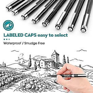 YISAN Hand Lettering Pens,Calligraphy Pens,Brush Markers Set,Black,for Beginners Writing, Art Drawings,70306