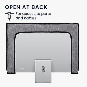 kwmobile Dust Cover for 20-22" Monitor - Linen Monitor Display Protector - Protect Your Computer Screen - Dark Grey