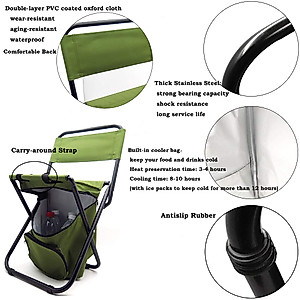 HTTMT- ET-Seat002 -Backrest Fishing Chair PVC Water Resistant Portable Folding With Ice Thermos Bag