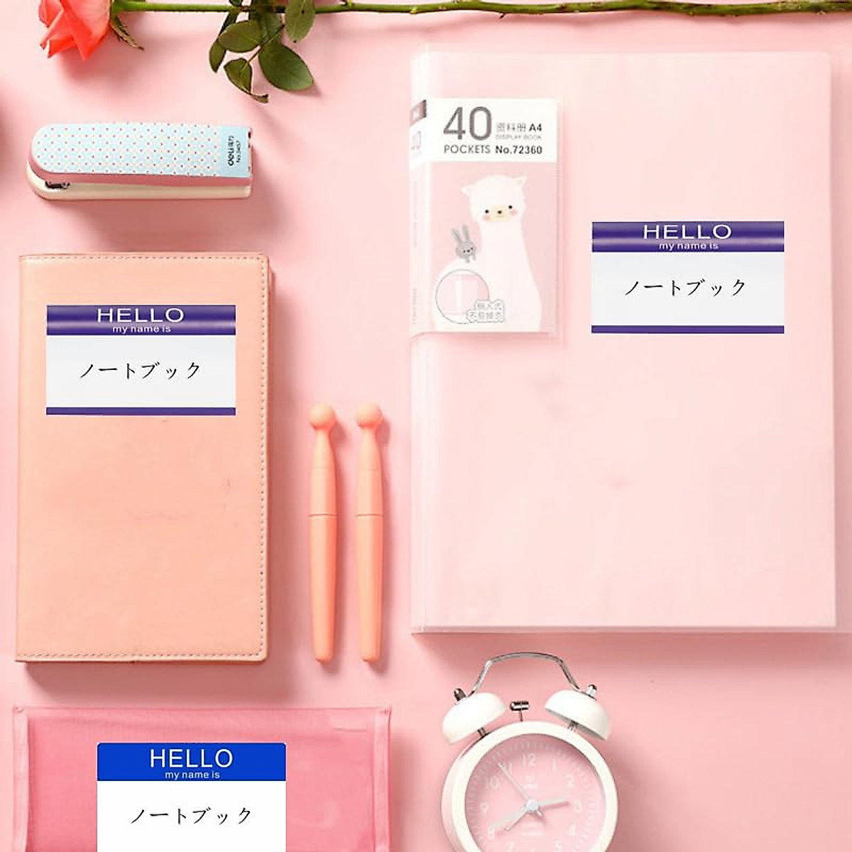 Hybsk Hello My Name is Red Name Tag Identification Stickers 3-1/2” x 2-3/8” Total 200 Labels Per Roll (Red)