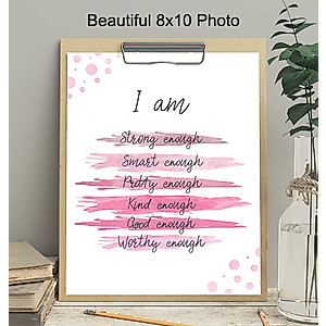 Positive Quotes Wall Decor - Positive Affirmations for Women - Motivational Wall Art - Encouraging Wall Decor - Encouragement Gifts for Women - Inspirational Wall Decor Posters - 8x10 UNFRAMED