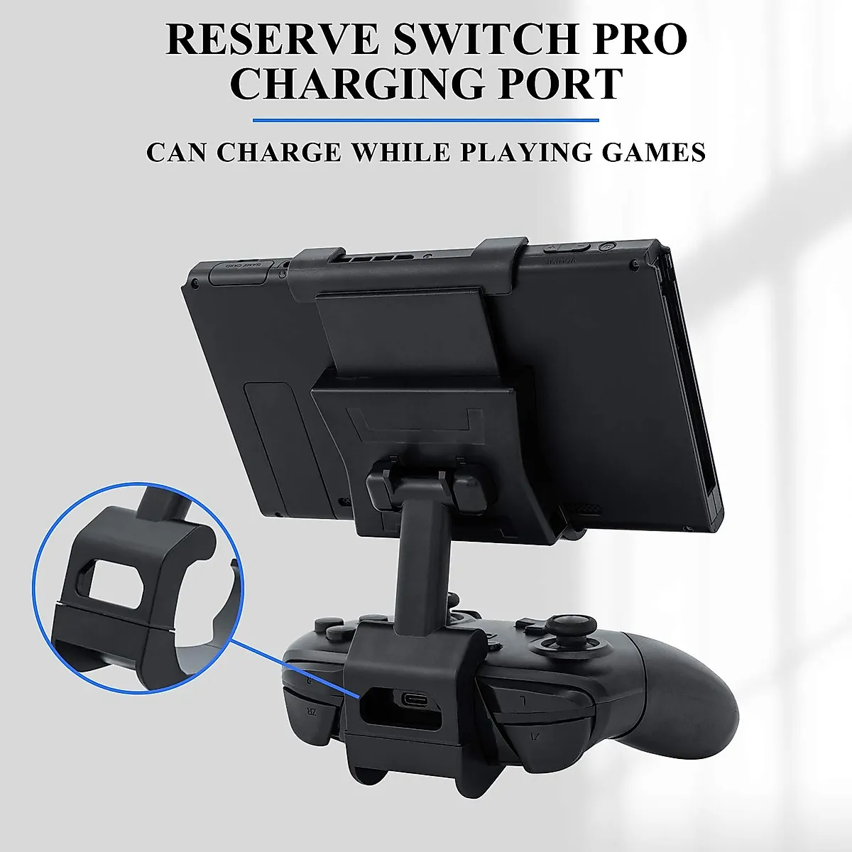 Wigearss Mounting Clip for N Switch Pro Controller Clip Clamp Holder Mount Angle Adjustable Gaming Handle Bracket for n-Switch pro